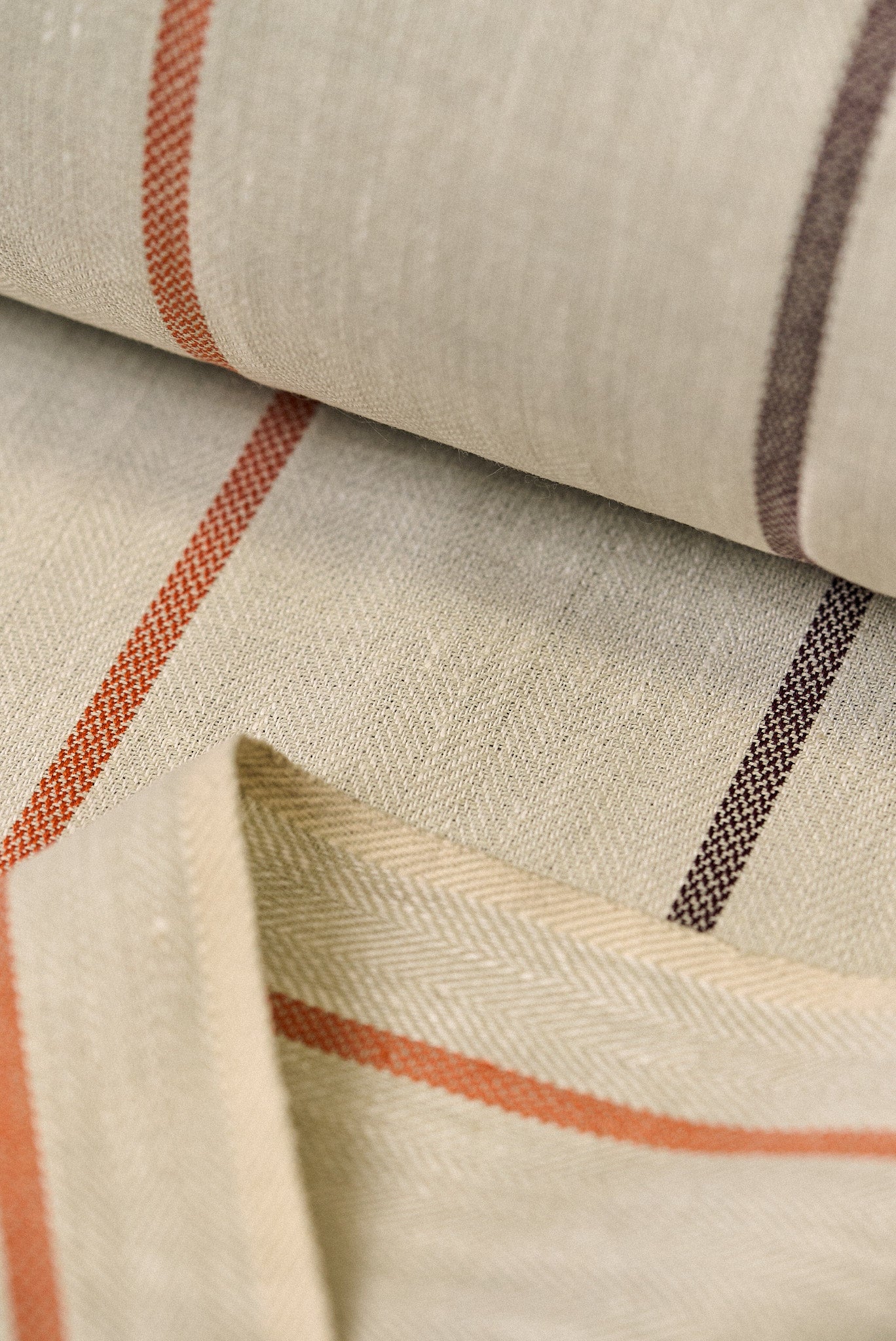 Linen Novelty Herringbone Yarn-Dyed Stripe Fabric [LND-Autumn] – BH LINEN