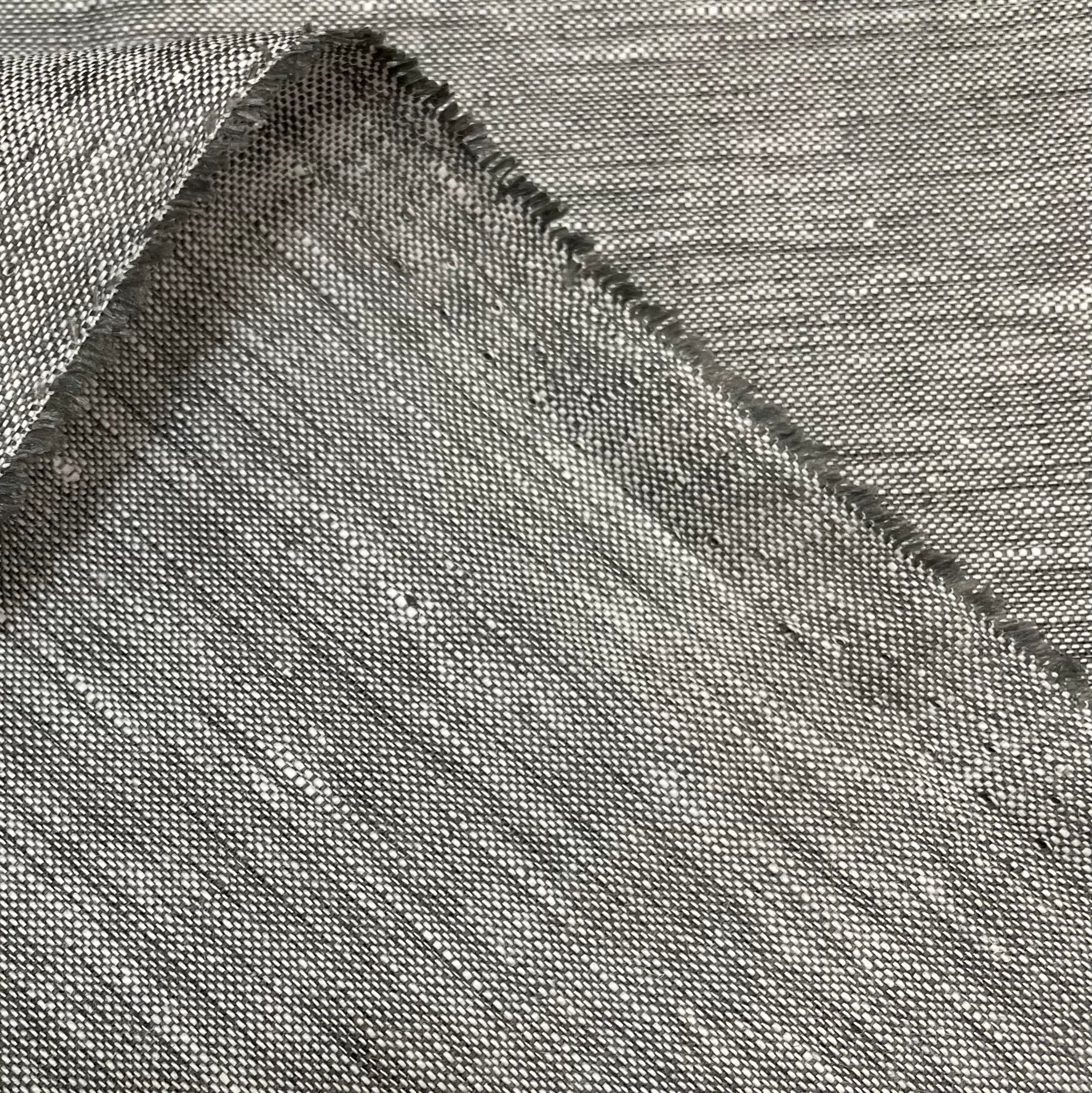 Pure Linen Fabric 2-Tone Melange 6 oz/y² [LSP-L060M] Charcoal/Ivory ...