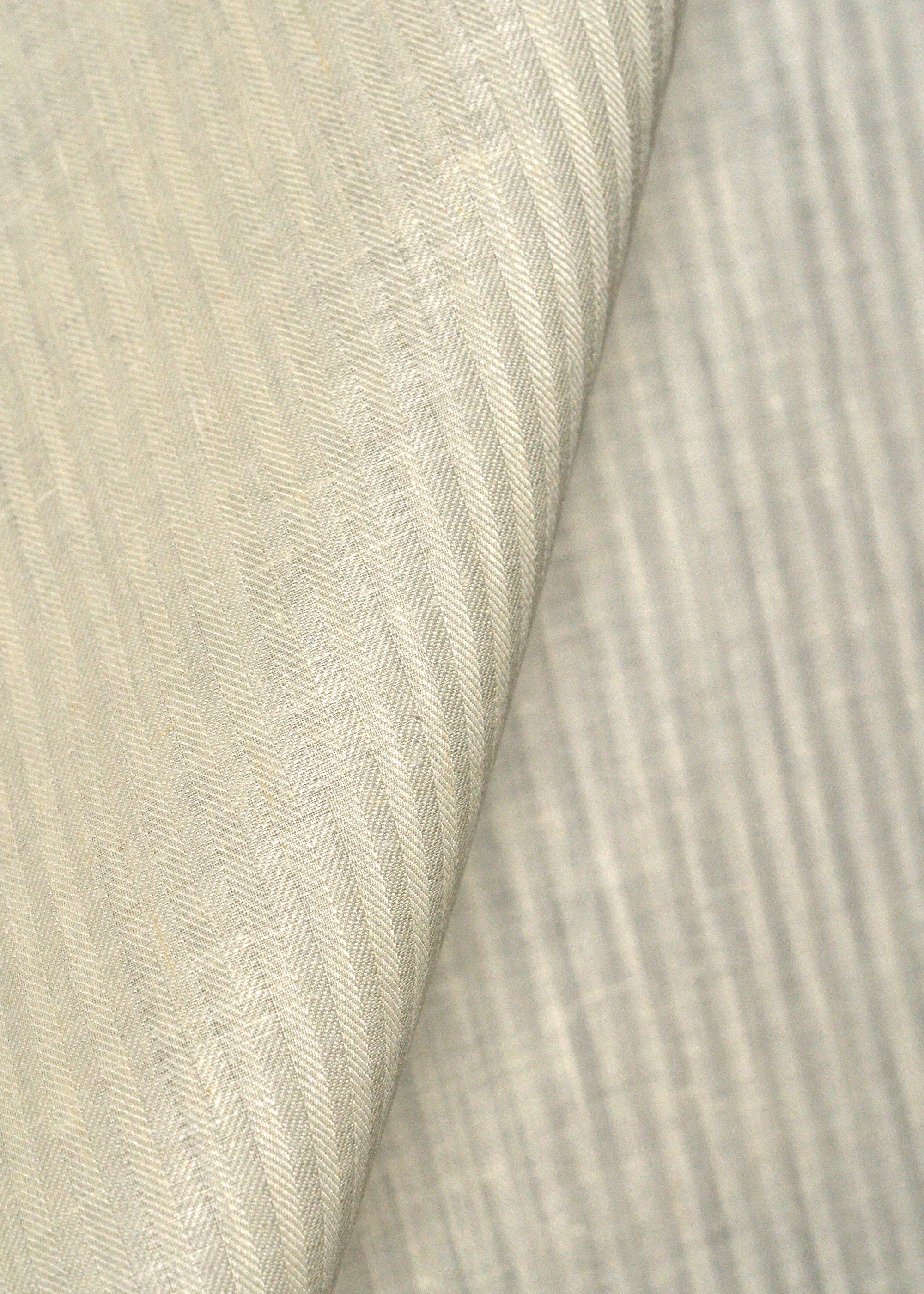 (Swatch) Pure Linen Herringbone Ivory – BH LINEN