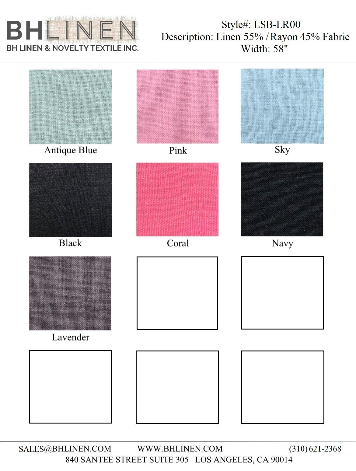 (Swatch) Linen/Rayon Blend Fabric – BH LINEN