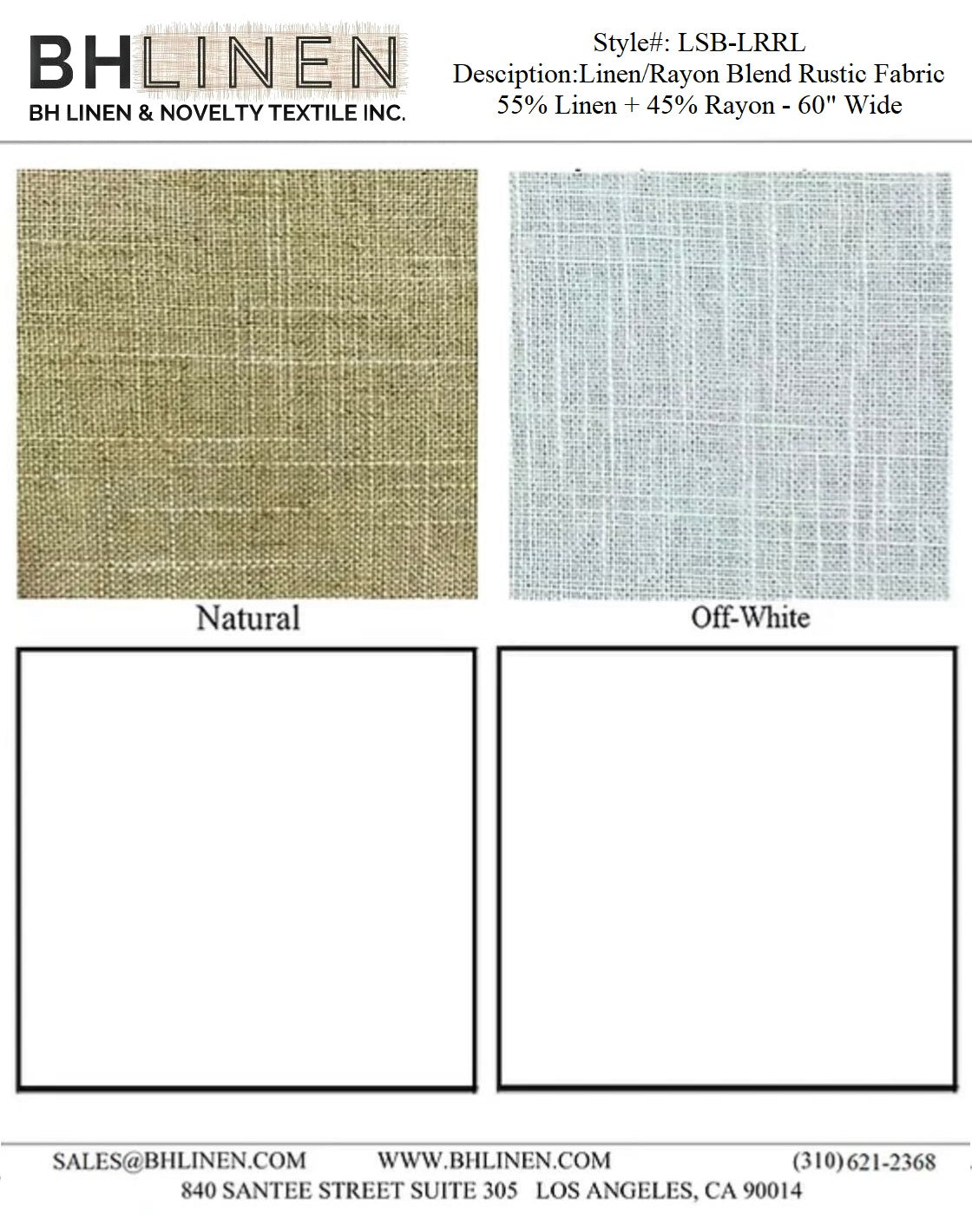 (Swatch) Linen/Rayon Blend Rustic Fabric – BH LINEN