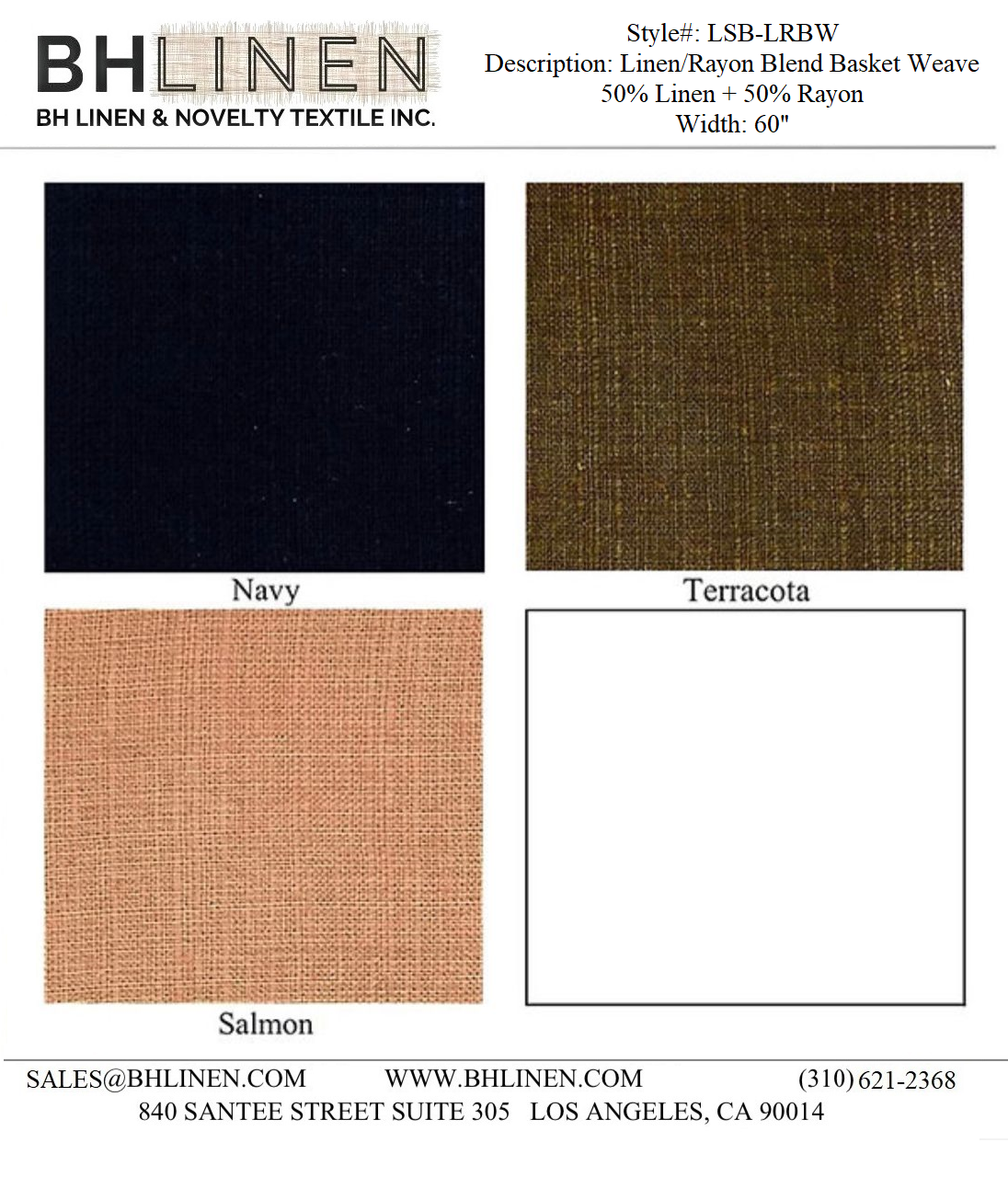 (Swatch) Linen/Rayon Blend Basket Weave Fabric – BH LINEN